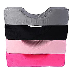 HOKY, Lash Pillow Neck Support Eyelash Pillow Soft Grafting Eyelashes Memory Foam Eyelash Extension Pillow With Pocket Makeup Salon (Pink)