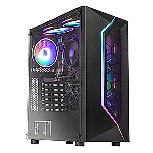 MXZ Desktop Gaming Computer Home&Office PC R5 5600G,16GB DDR4 3200, 500G NVME SSD，6 RGB Fans, WiFi & Win 11 Pro 64-bit Ready(Ryzen 5 5600G)