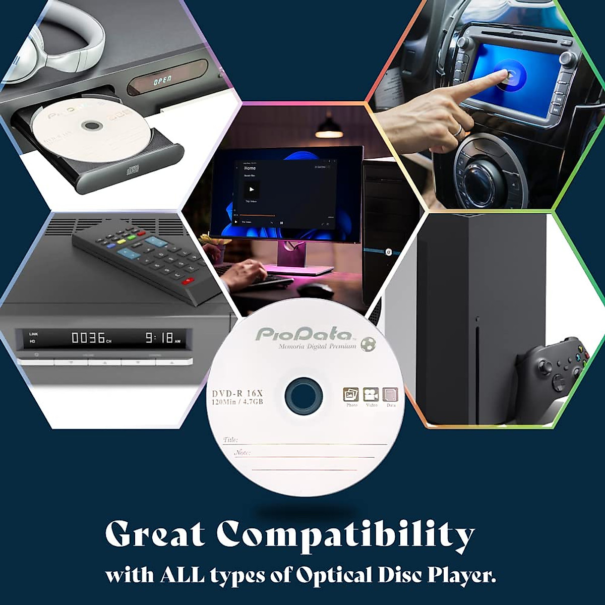 PioData DVD-R 4.7GB 16X Logo Top Blank Media | 100-Pack Cake Box Spindle | Blank DVDs for Burning Video, Bulk Discs for Data Storage