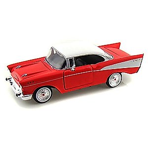 MOTORMAX 73228 1957 57 Chevy BEL AIR Hard TOP 1/24 DIECAST RED,#G14E6GE4R-GE 4-TEW6W207215