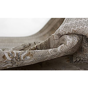 Momeni Cambridge Viscose and PES Traditional Indoor Area Rug, Grey, 3'11" X 5'5"