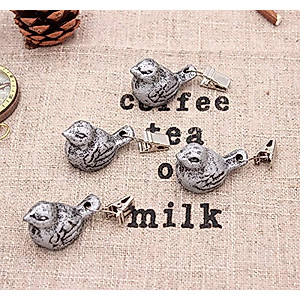 Funly mee (4PACK) Industrial Style Tablecloth Weights with Black Sliver Bird, for Outdoor Garden Party Picnic Tablecloths Heavy (Black Silver)