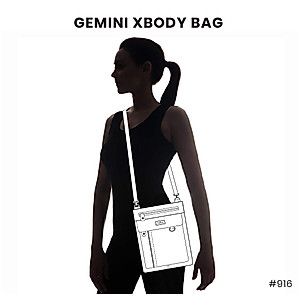 CHALA GEMINI Crossbody Faux Leather Gift Messenger Bag with Double Zip Wallet (Dark Grey Handbag Only + Wallet Set)