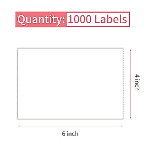 L LIKED Direct Thermal Labels (1 Rolls, 1000 Labels) - for 3" Core Industrial Printers 4"x 6"Address&Shipping Labels-White Perforations (Commercial Grade)