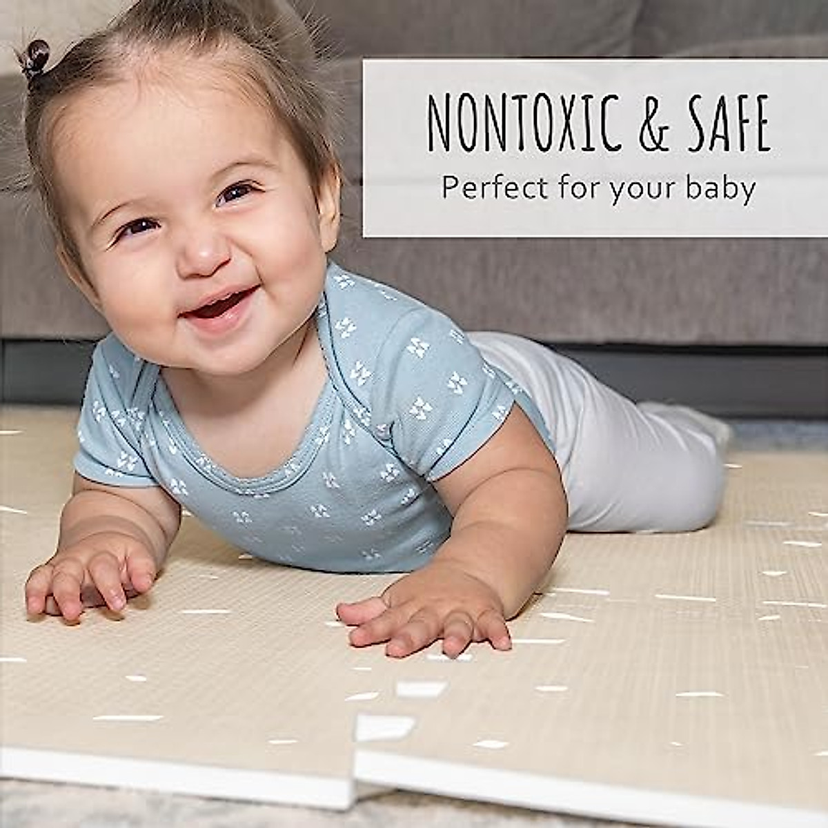 Stylish Baby Play Mat - Soft, Easy to Clean 5.6 x 4 ft. Floor Mat Creates A Safe Play Area for Your Baby Boy or Girl - The Perfect Modern Foam Playmat Fits Nicely with Your Kids Playroom Or Home Decor
