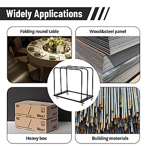 Steel Panel Truck, 1500 LBS Panel Dolly Cart with 5" Swivel Casters and 45" x 29" Deck, Heavy-Duty Drywall Sheet Cart, Handling Wall Panel, Sheetrock, Lumber for Garage, Home, Warehouse
