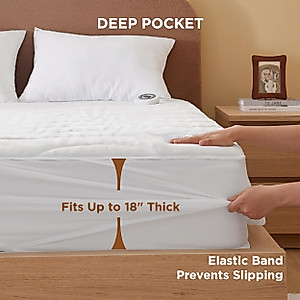 Bedsure Heated Mattress Pad Queen - Bed Warmer with Memory & Preheat Function, 12-Hour Auto Off & 10 Heat Settings with Dual Controller, Fast Heating, Coral Fleece Electric Mattress Pad Queen, 60"x80"