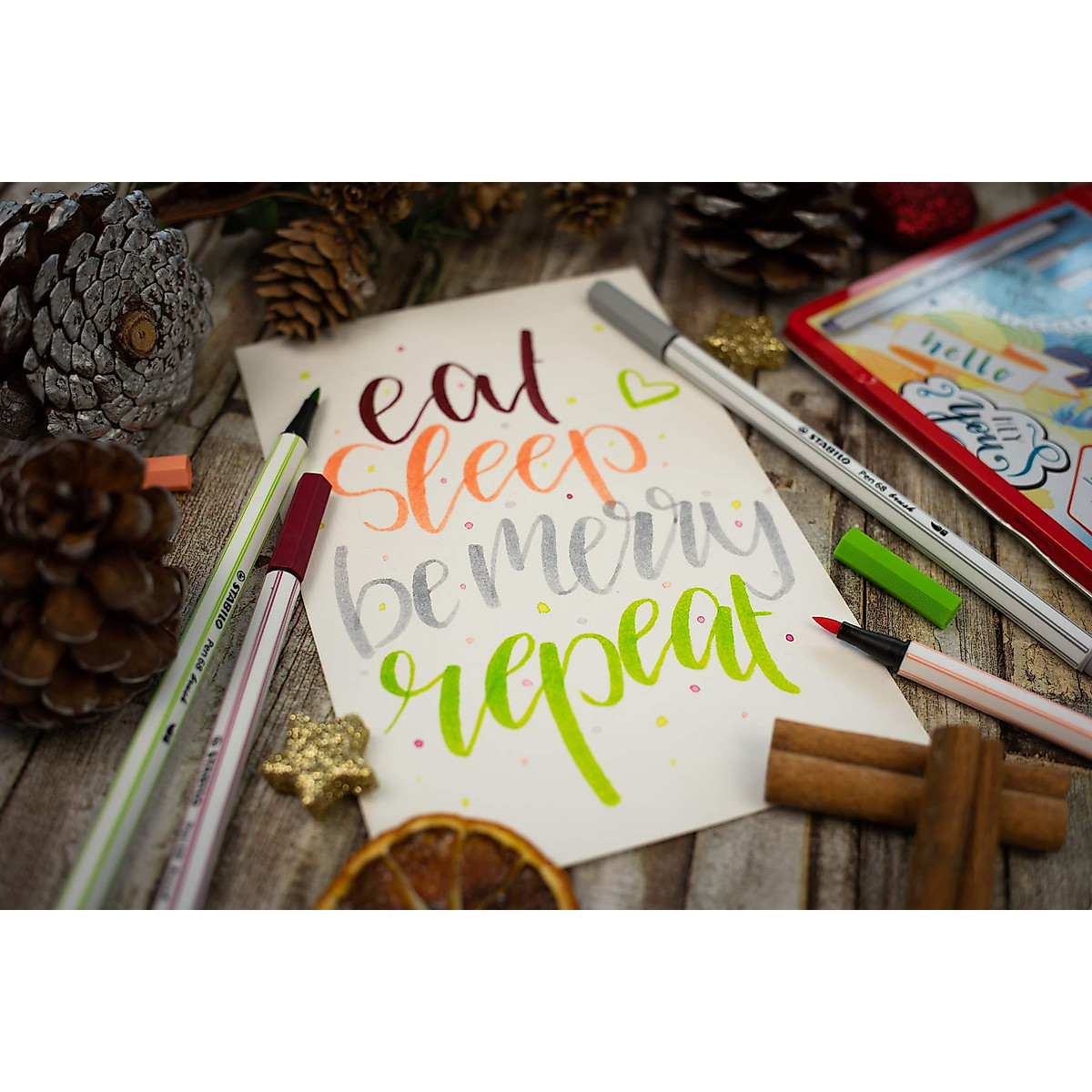 Premium Fibre-Tip Pen - STABILO Pen 68 brush Meduim Cold Grey Box of 10