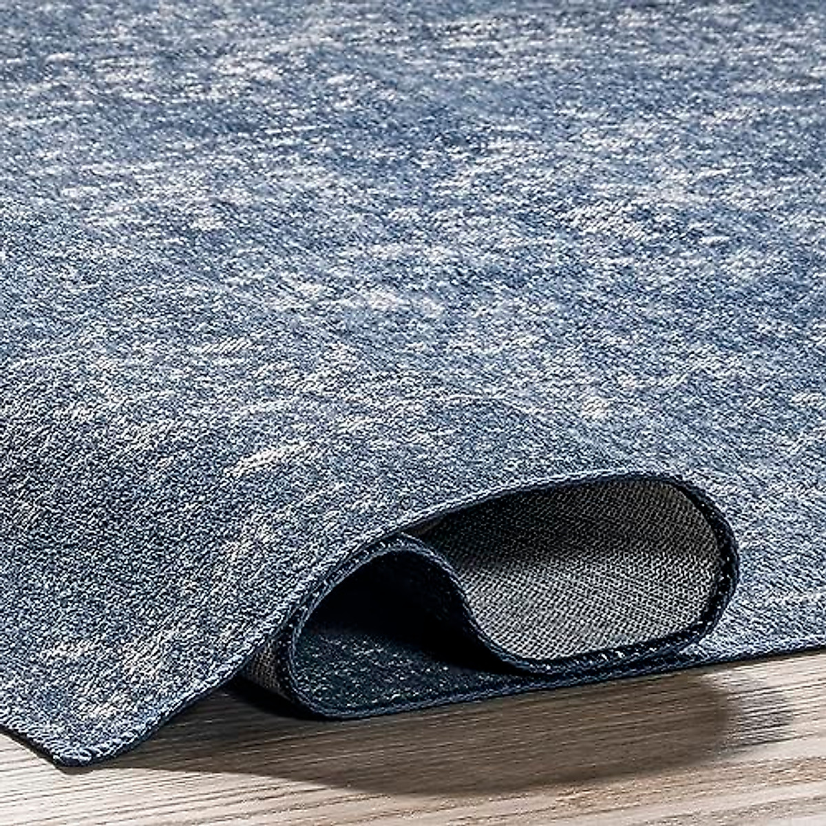 nuLOOM Elspeth Casual Faded Machine Washable Area Rug, 4x6, Navy