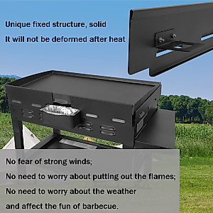 Wind Guard for Blackstone 28" Griddle, Wind Screen, Blackstone Griddle Accessories Heat Gathering, Saving Propane, Stable and Not Shaky, 4 Wind Guards Waterproof, Blackstone Grill Accessories, Black