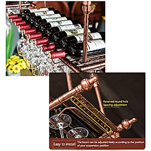 Ceiling Stylish Simplicity Wine Bottle Rack Stylish Simplicity Industrial Metal Retro Stylish Simplicity Down Home Glass Goblet Rack Kitchen Cutlery Bottle Holder Adjustable Height Bar Floating Wine