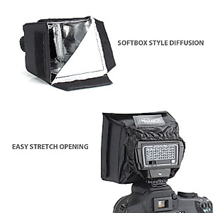 ENHANCE Camera Light Diffuser Softbox for Pop Up and External Speedlites with Foldable, Universal Design, Compatible with Neewer, Altura, Youngnuo, Canon, Nikon, and More Speedlite Flashes