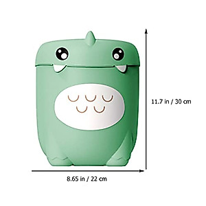 Beavorty Kawaii Room Decor Dinosaur Trash Can Cute Garbage Bin Animal Shape Rubbish Container Plastic Wastebakset for Kitchen Bedroom Bathroom Light Trash Cans
