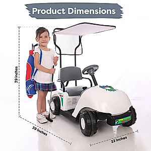 Kid Motorz Junior 6V Pro Golf Cart Ride-On, White