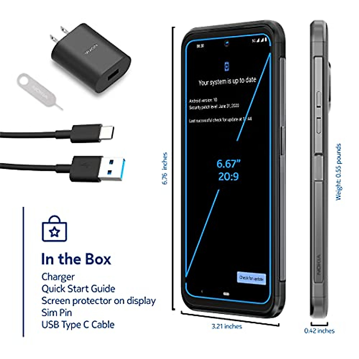 Nokia XR20 5G | Android 11 | Unlocked Smartphone | Dual SIM | 6/128GB | 6.67-Inch Screen | 48MP Dual Camera | Charcoal