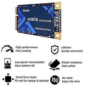 ROGOB 256GB mSATA SSD SATA III 6Gb/s Small Form Internal Solid State Drive Mini Hard Disk for Ultrabook Desktop PC Laptop (30 x 50mm)