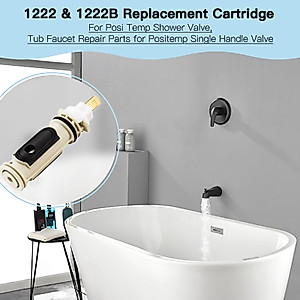 1222 Replacement Cartridge Compatible with Moen 1222 1222b Faucet Cartridge, Tub Shower Cartridge Replacement Part, Durable Brass & Plastic