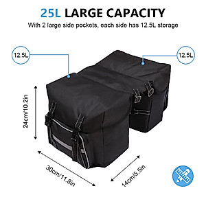 Lixada Bicycle Pannier Bag Waterproof Bike Rear Rack Bag Bike Seat Pannier Cycling Rear Carrier Bag Road Bike Storage Bag