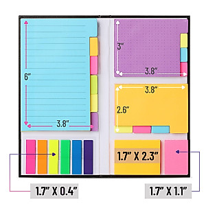 Mr. Pen- Sticky Notes Set, Sticky Notes Tabs, 410 Pack, Divider Sticky Notes, School Supplies, Office Supplies, Planner Sticky Notes, Sticky Note Dividers Tabs, Book Notes, Bible Sticky Notes