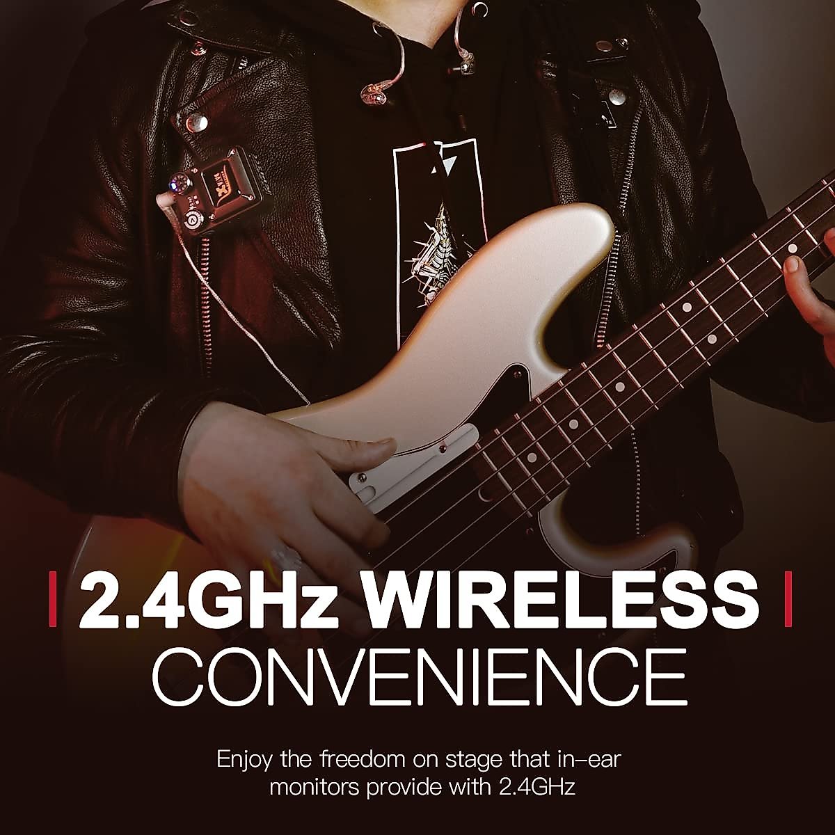 Xvive U4 Wireless in-Ear Monitor System Set with Transmitter and Receiver (One Receiver and One Transmitter)