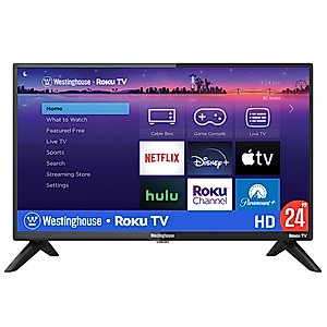 Westinghouse Roku TV - 24 Inch Smart TV, 720P LED HD TV with Wi-Fi Connectivity and Mobile App, Flat Screen TV Compatible with Apple Home Kit, Alexa and Google Assistant, 2023 Model