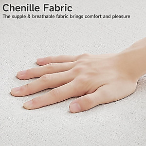 ONBRILL Convertible Sleeper Chair, 3-in-1 Pull Out Sofa Bed Couch with Adjustable Backrest, Chenille Sleeper Sofa Chair Bed with Hidden Table & 2 Charging Ports, White Small Couches for Living Room