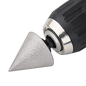 Vearter Diamond Chamfering Bit, 1-3/8" (35mm) Hexagonal Shank, for Dressing Existing Holes, Cleaning and Enlarging Marble, Ceramic Tiles, Granite Countertop Sinks.