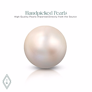 ISAAC WESTMAN Nickel Free Sterling Silver White Freshwater Cultured Pearl Stud Earrings, Hypoallergenic Earrings with Genuine Cultured Pearls, Flat Back Button Pearl Earrings (6 mm)