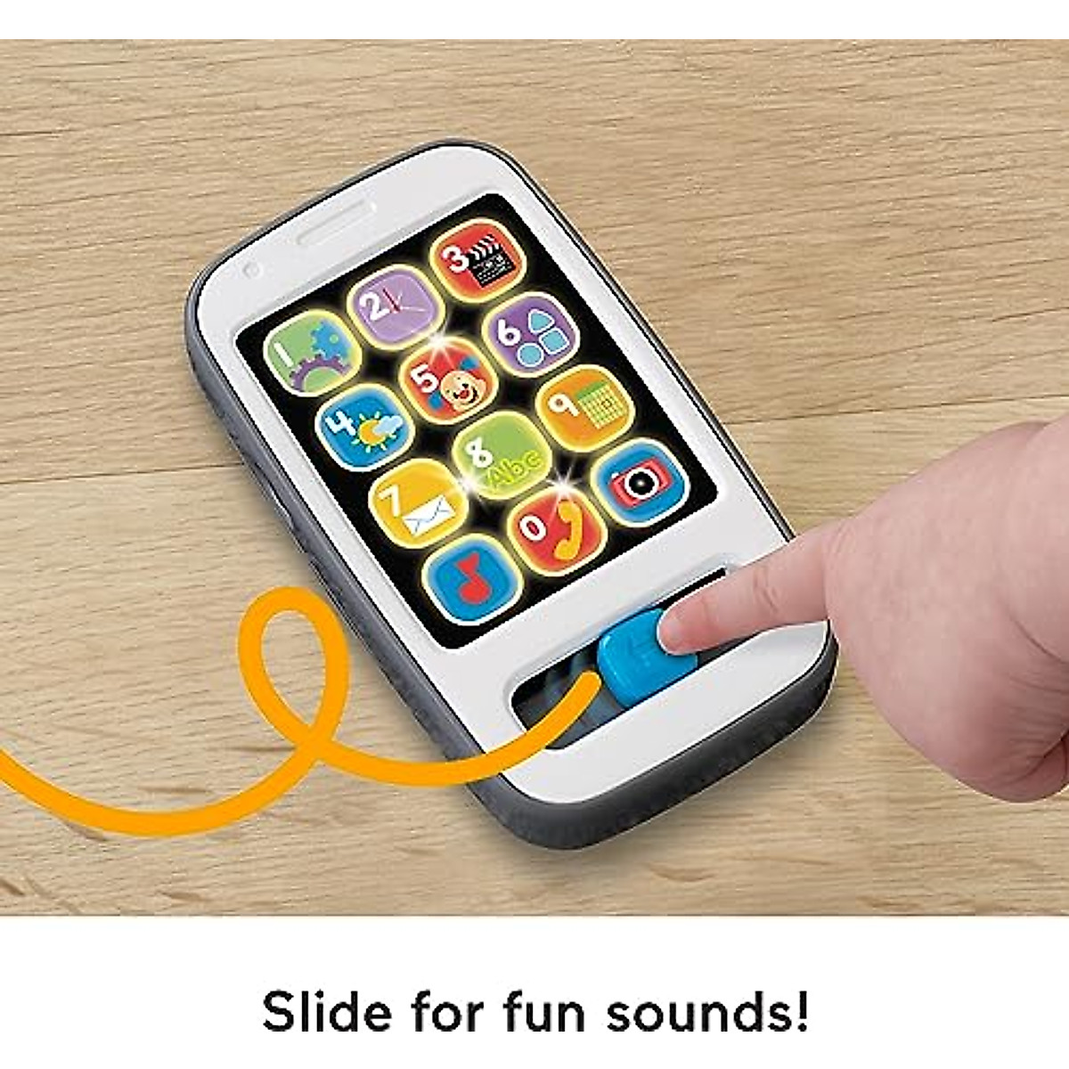 Fisher-Price Laugh & Learn Baby & Toddler Toy Smart Phone with Music Lights & Learning Songs for Ages 6+ Months, Gray