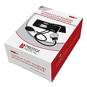 Prestige Medical Adult Cotton Aneroid Sphygmomanometer, Black