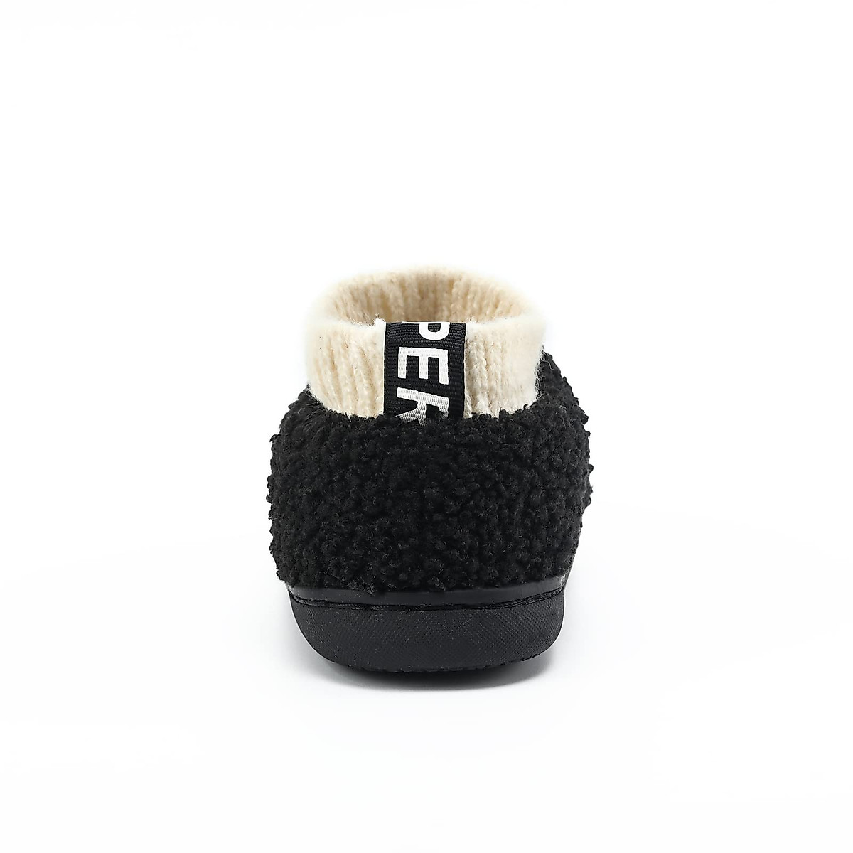 KDZPW Toddler Boys Girls House Slippers Indoor Smile Face Funny Plush Home Shoes Warm Socks for Kids Black 170