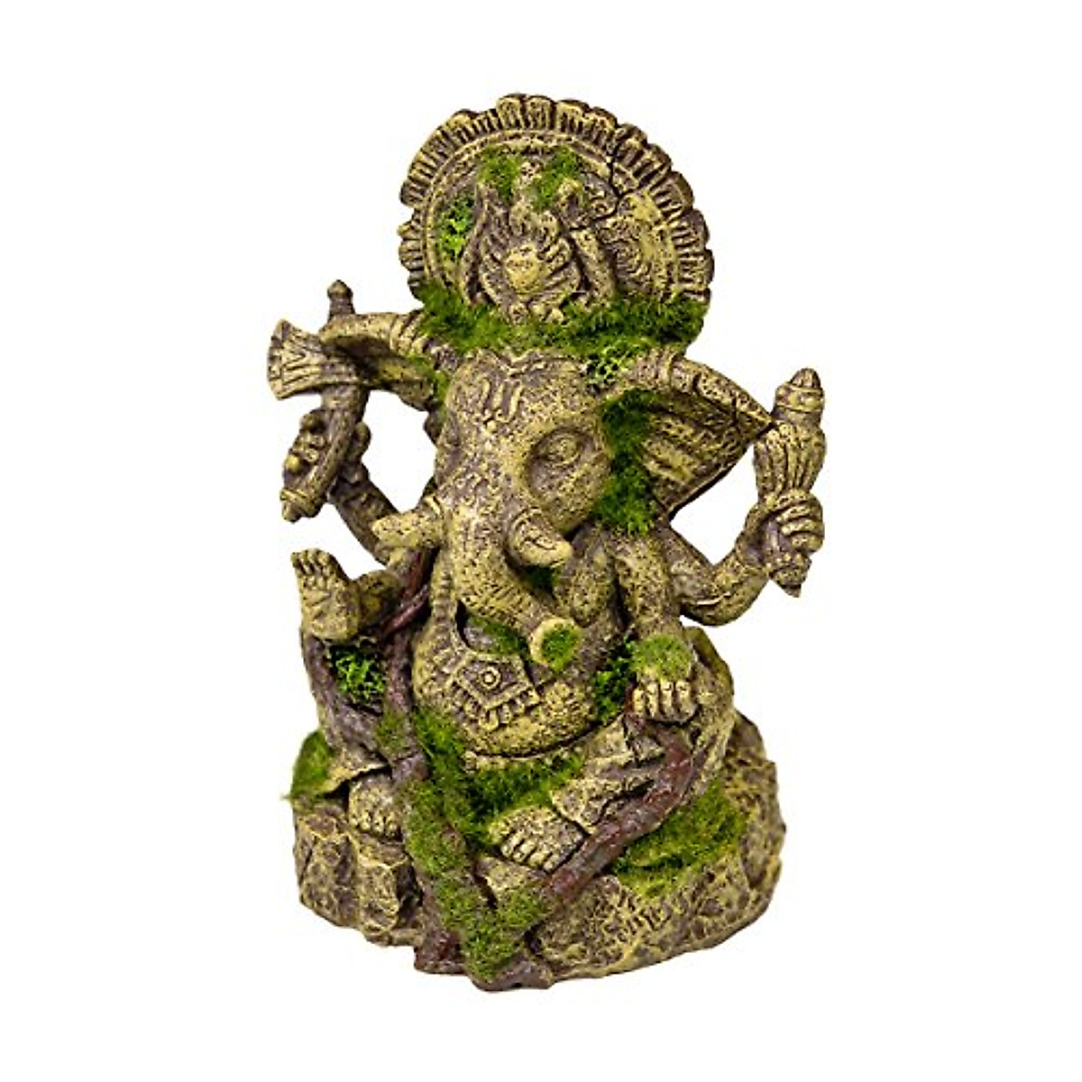 Blue Ribbon 006159 Exotic Environments Ganesha Statue with Moss