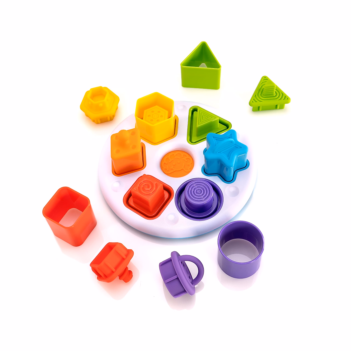 Fat Brain Toys Plugzy - Fine Motor Shape-Learning Sensory Toy, Babies & Toddlers