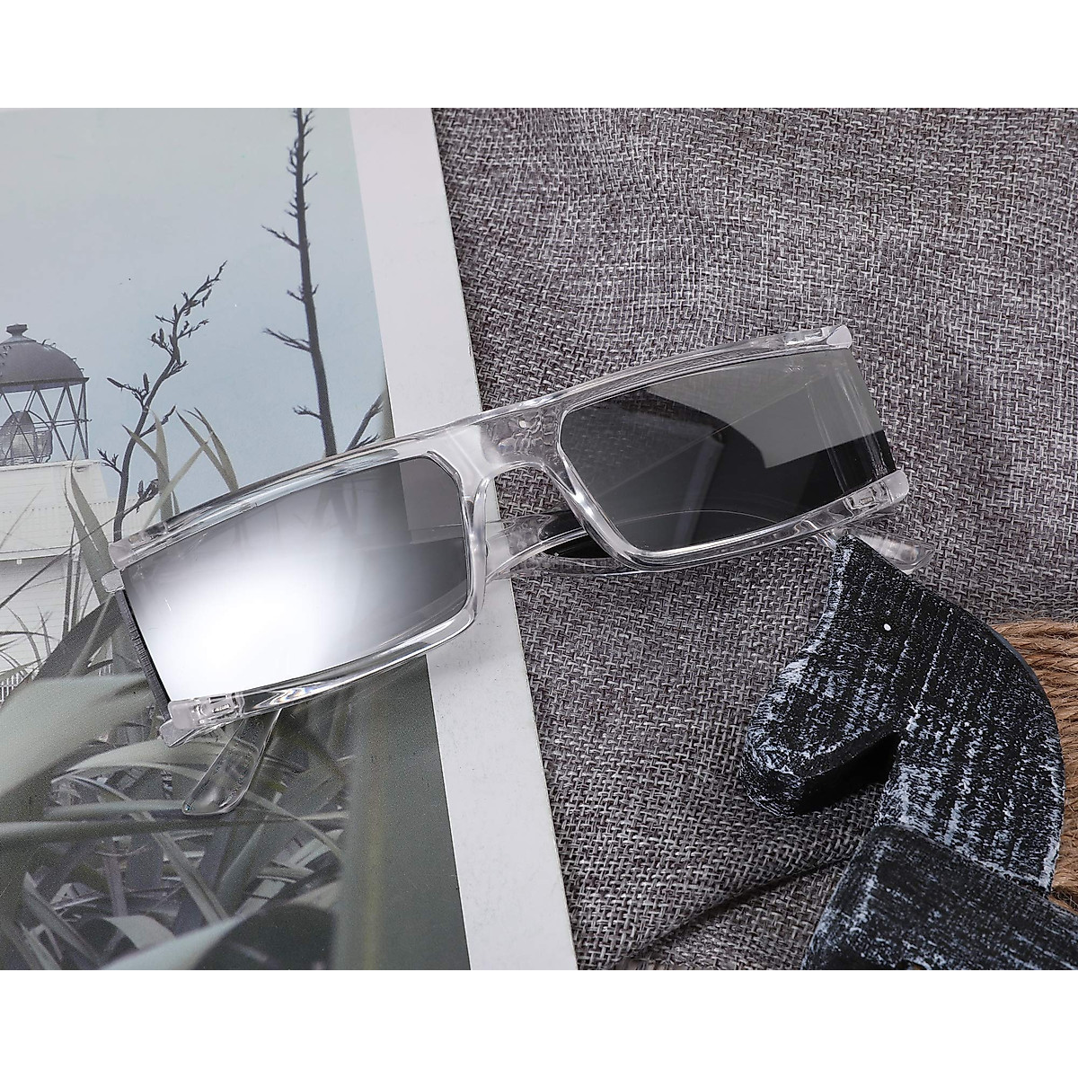 FEISEDY Cool Futuristic Rectangular Sunglasses Cyber Men Women Punk Style Cosplay Sun Glasses B2739