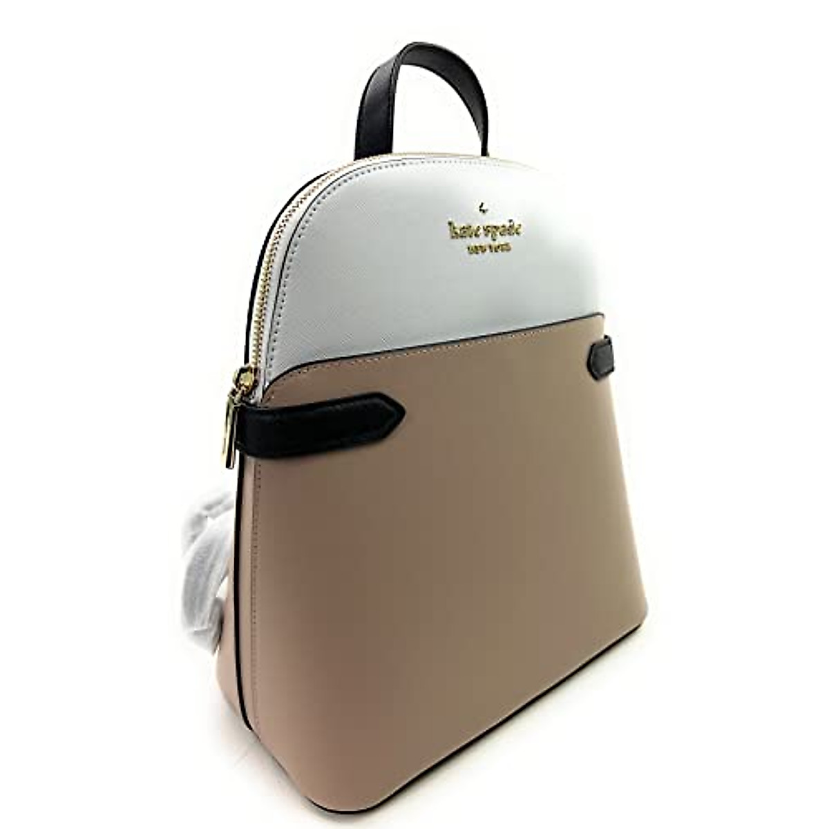 Kate Spade New York Saffiano Leather Dome Backpack (Warm Beige)