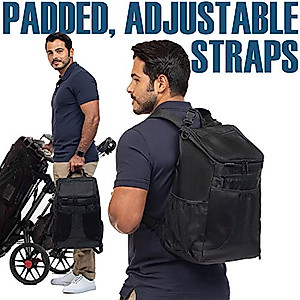 Athletico Golf Cooler Backpack - Soft Sided Insulated Cooler Bag Holds a 12 Pack of Cans or Two Wine Bottles (Black)