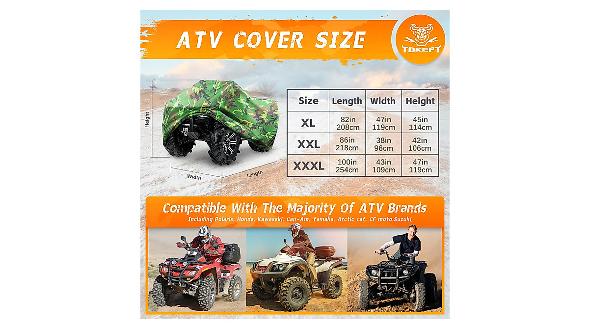 Tokept ATV Cover: 210D All-Weather Protection for Quad Bikes