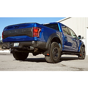RokBlokz Mud Flaps for 2017-2020 Ford Raptor - Set of 4 - Multiple Colors Available - Mud Guards are Custom Cut and Fit - Includes All Mounting Hardware (Black with Black Logo)