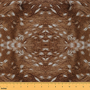 Deer Print Fabric by The Yard Spotted Deer Elk Upholstery Fabric for Kids Boys Girls Animal Hide Decorative Fabric Rustic Farmhouse Indoor Outdoor Fabric, 1 Yard