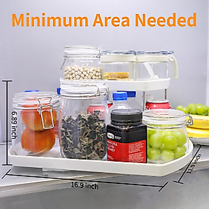 Lazy Susan for Refrigerator, 16.54'' Rectangular 2 Tier Lazy Susan Turntable Fridge Organizers and Storage Cabinet,Pantry, Kitchen, Dining Table,Countertop, Spice Rack