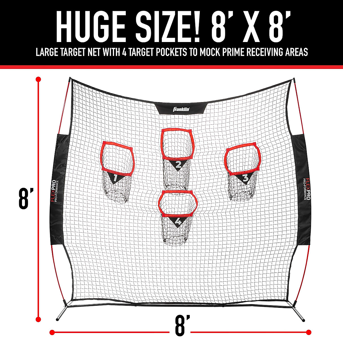 Franklin Sports 8 Foot x 8 Foot Football Accuracy Target – Four Targets – Improve Throwing Skills – Quarterback Training – Football Training