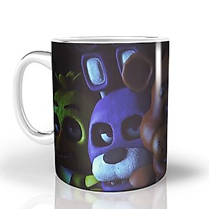 Dsforu White Ceramic 11 Oz Mugs Fnaf Holiday Five Father Day 5 Friends Nights Event At Birthday Game St Gamer New Year Cosplay Tea Cups Hot And Iced Coffee Water Gift Christmas