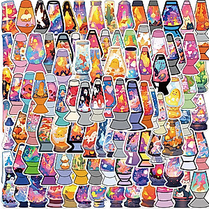 100PCS Cute Lava Lamp Stickers for Kids,Water Bottle Stickers Waterproof Vinyl Stickers for Phone Skateboard Laptop,Kawaii Aesthetic Stickers Packs for Kids Girls Teens