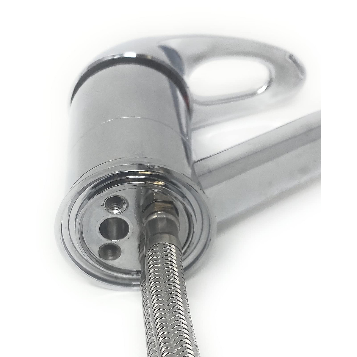 Chromed Surface One-Handle Tall Stainless Steel Spout Kitchen Faucet [12000] ADA 8-Inch Center Hole Plastic Body No Lead