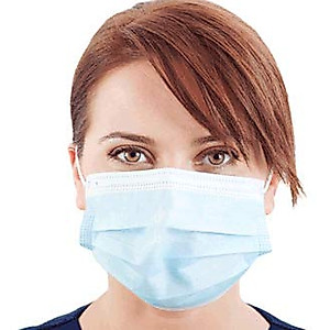 Millennium Disposable 3-Layer Breathable Ear-Loop Face Mask, Made in USA, Latex Free with Adjustable Nose Stripe, Box of 50