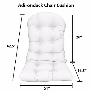 RSH Decor: Tufted Adirondack Chair Cushion | 42.5” x 21” | All-Weather Spun Fabric | Water and Fade-Resistant | Outdoor Cushion for Patio Furniture | Navy & White Stripe