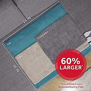 Sunbeam Heating Pad for Back, Neck, and Shoulder Pain Relief with Auto Shut Off, XXL Large 20 x 24", Slate