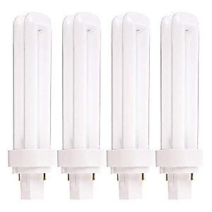 (4 Pack) PL18W/2U/2P/841 18-Watt Double Tube G24d-2 (2 Pin) Base 4100K CFL-Plug-in Replacement for Sylvania 21111 / 20678 CF18DD/841/ECO - GE 97580 F18DBX/841/ECO - Philips 383190 PL-C18W/41/USA/ALTO