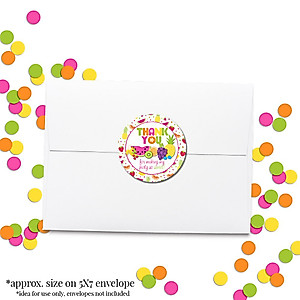 Tutti Fruitti Birthday Party Thank You Sticker Labels, 40 2" Party Circle Stickers by AmandaCreation, Great for Party Favors, Envelope Seals & Goodie Bags