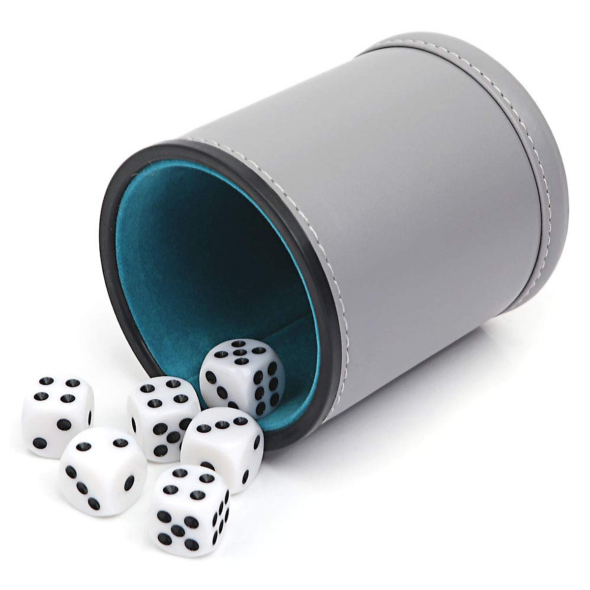 Vuwuma Felt Lined Professional Dice Cup - with 6 Dice Quiet for Yahtzee Game1